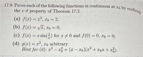 Solved 17 9 Prove Each Of The Following Functions In