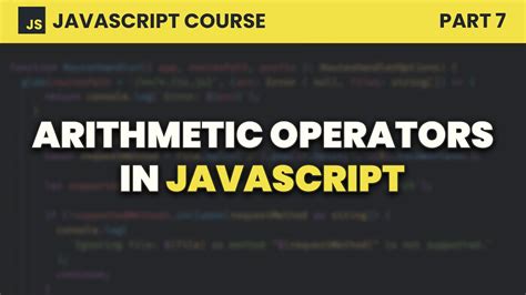 Arithmetic Operators 🧮 Javascript For Beginners 7 Youtube