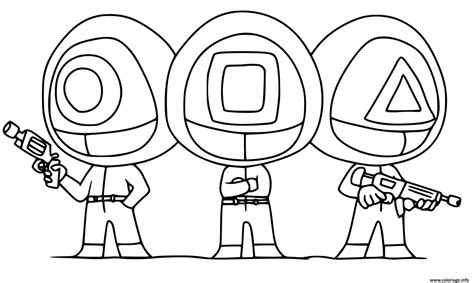 Coloriage Symboles Squid Game Triangle Cercle Carre Jecolorie Com