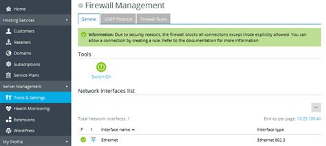 The Plesk Firewall Windows Plesk Onyx Documentation