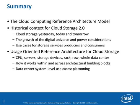 Ppt Cloud Storage And Intel Power Management Usage Oriented Reference