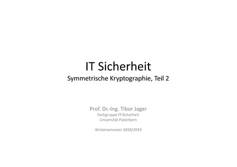 04 Sym Krypto 2 Stromchiffren Message Authentication Codes MACs