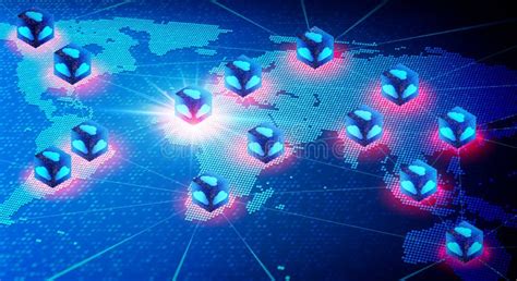 Distributed Cloud Computing Concept 3d Illustration Stock