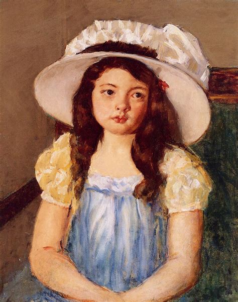 Francoise Wearing A Big White Hat C1908 By Mary Cassatt Artchive