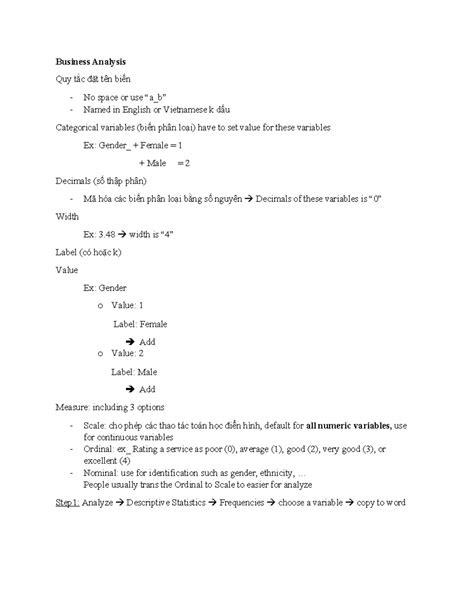 Business Analysis Lecture Notes Business Analysis Quy Tắc đặt Tên