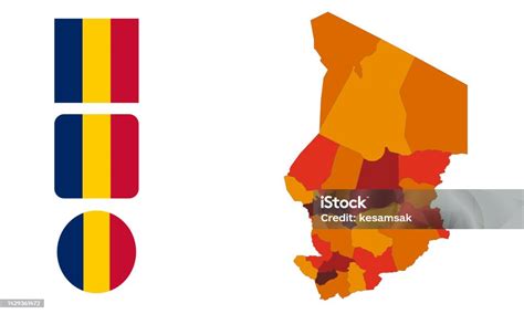 차드 지도 및 플래그 플랫 아이콘 기호 벡터 일러스트 레이 션 0명에 대한 스톡 벡터 아트 및 기타 이미지 0명 개념