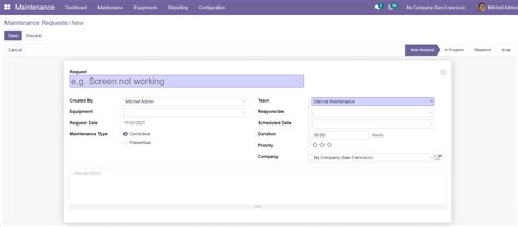 Odoo 15 Maintenance Requests Odoo V15 Community Edition