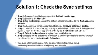 Android Calendar Not Syncing With Outlook PPTX Email Internet