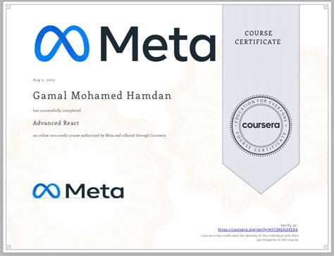 Gamal Mohamed On Linkedin Reactdeveloper Reactjs Courseracertified