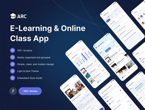 Arc E Learning And Online Class App Ui Kit Download Free Resource