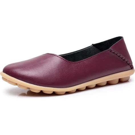 Venuscelia Womens Bare Walking Flat Loaferwine Venuscelia