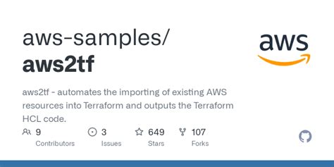 Github Aws Samplesaws2tf Aws2tf Automates The Importing Of