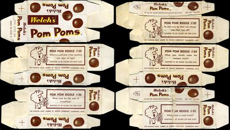 Welchs Pom Poms Riddle Candy Boxes 1950s 1960s Flickr