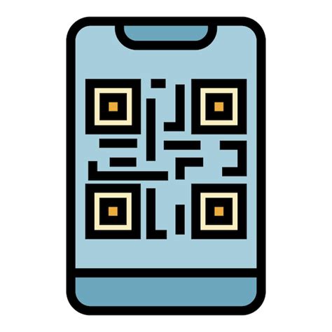 스마트폰 아이콘의 Qr 코드 스마트폰 벡터 아이콘 색상 플랫의 Qr 코드 개요 프리미엄 벡터