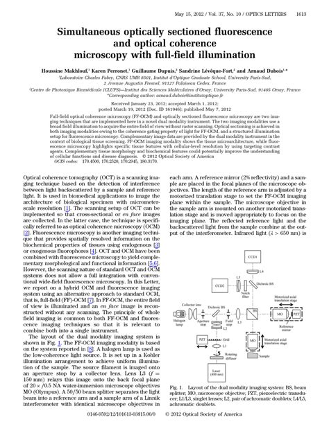 Pdf Simultaneous Optically Sectioned Fluorescence And Optical