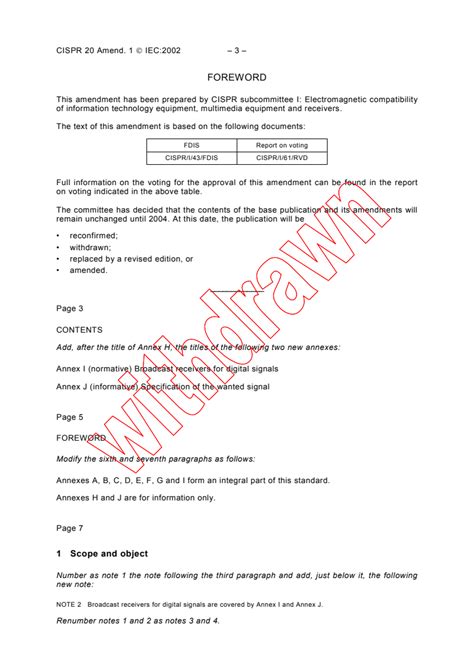CISPR 20 2002 AMD1 2002 Amendment 1 Sound And Television Broadcast Receivers And Associated