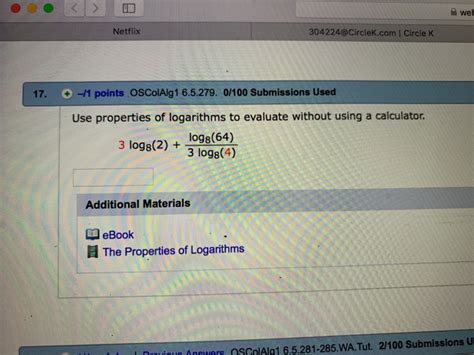 Solved Expand The Logarithm As Much As Possible 5 In 9