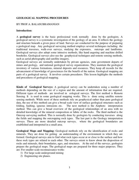 Pdf Geological Mapping Procedures