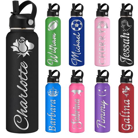 Custom Water Bottles Personalized With Straw Lid 243240