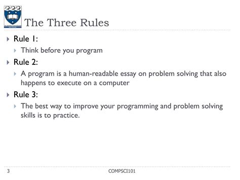 Ppt Compsci 101 S1 2014 Principles Of Programming Powerpoint