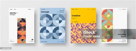 회사 Id 브로셔 템플릿 컬렉션입니다 비즈니스 프리젠 테이션 벡터 A4 수직 방향 전면 페이지 모형 세트 기업 보고서 커버 추상 기하학적 일러스트 디자인 레이아웃 번들 0