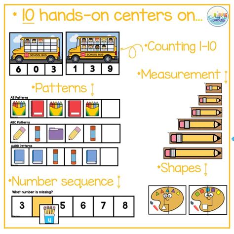 Back To School Math Centers For Preschool Pre K And Kinder Counting