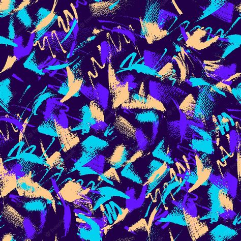 Premium Vector Saturated Brushes Decorative Seamless Pattern Repeating Background Tileable