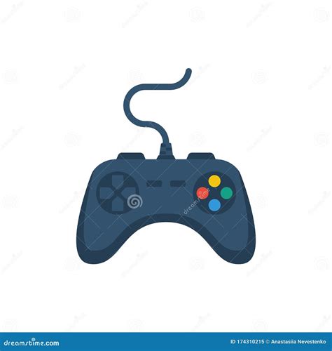 Joystick Flat Icon Playing Online Gamepad Cartoon Icon Game Controller Stock Vector