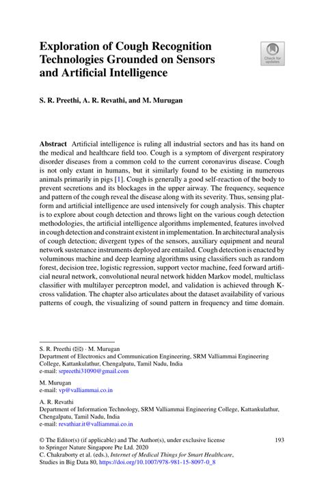 Pdf Exploration Of Cough Recognition Technologies Grounded On Sensors And Artificial Intelligence