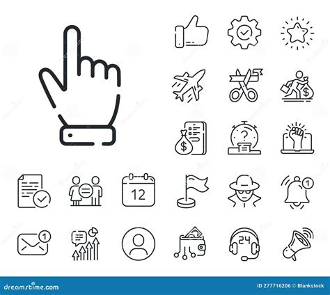 Hand Cursor Line Icon Click Action Sign Salaryman Gender Equality