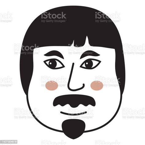 낙서 얼굴 사람 아이콘입니다 수염과 콧수염을 가진 아시아 남자 감정에 대한 스톡 벡터 아트 및 기타 이미지 감정 귀여운 나이 Istock