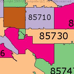 Zip Codes Tucson Arizona Map