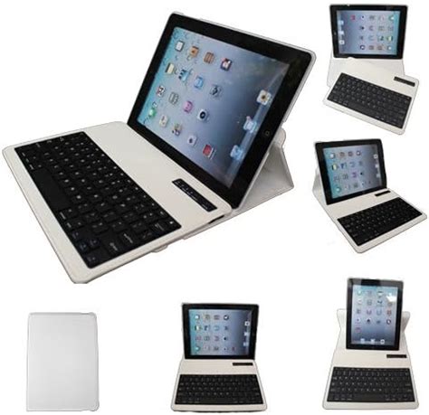 TECHGEAR Degree Rotating PU Leather Case Cover Stand With Detachable Bluetooth Wireless