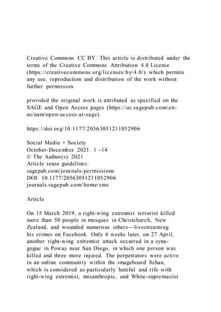 Creative Commons Cc By This Article Is Distributed Under The Docx Social Networking Internet