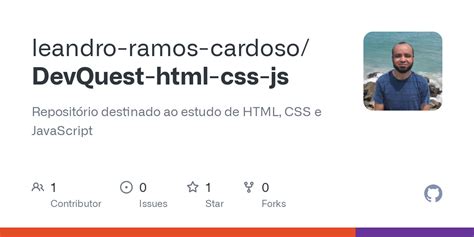 Github Leandro Ramos Cardosodevquest Html Css Js Repositório