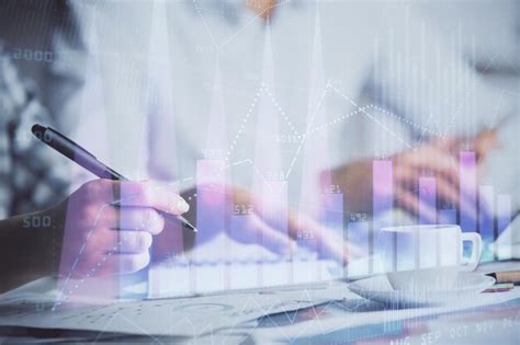 Premium Photo Double Exposure Of Forex Graph Drawing Over People