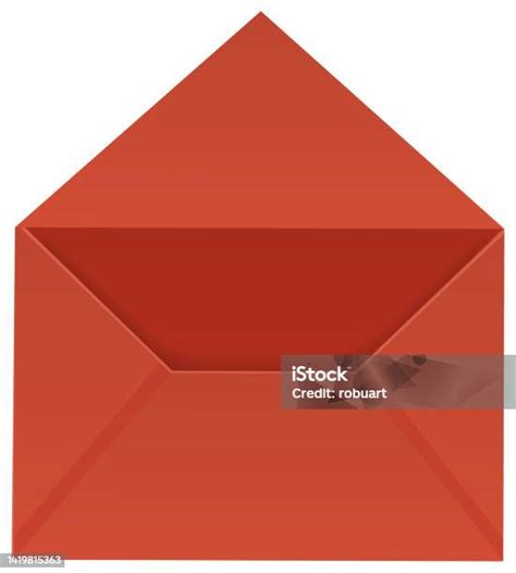 편지와 엽서 우편으로 보내기 우체국에서 우편으로 발송하기위한 빨간색 접힌 열린 상단 봉투 개념에 대한 스톡 벡터 아트 및 기타 이미지 개념 데이터 만짐 Istock