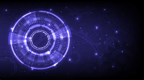 Hud 요소의 미래 공상 과학 추상적인 하이테크 배경 헤드업 디스플레이 인터페이스의 기어 가상 현실 기술 혁신 화면 서클