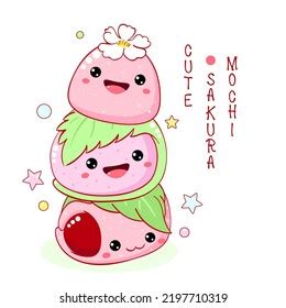 Stack Cute Sakura Mochi Kawaii Style Stock Vector Royalty Free Shutterstock
