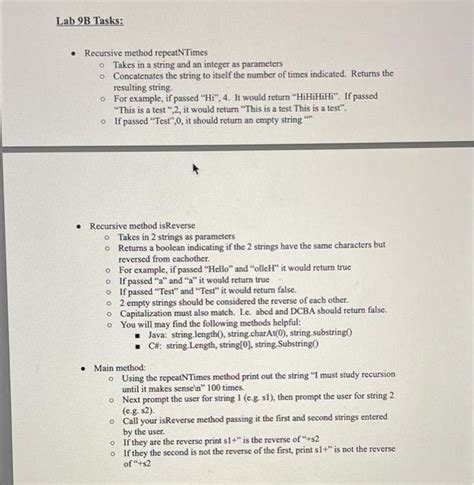 Solved Lab 9b Tasks • Recursive Method Repeat Times • Takes