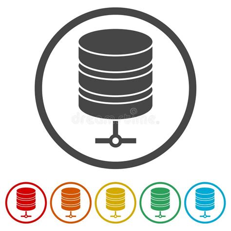 Hosting Server Icon Database Icon 6 Colors Included Stock Vector Illustration Of Business