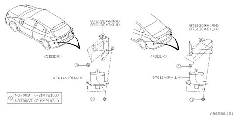 87611an00c Radar And Side Back Idan2 Genuine Subaru Part