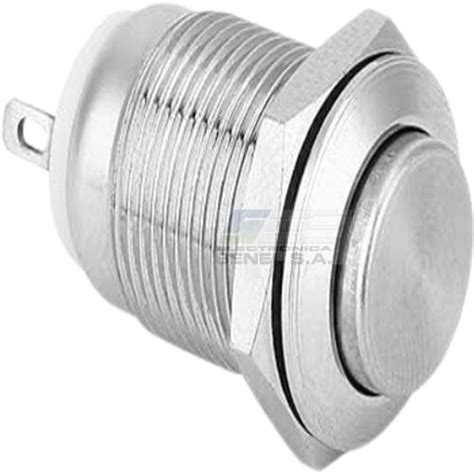 Switch Pulsador N A Metalico 12mm 2pin 10amp Electrónica Senel Distribuidor Mean Well Y Paco