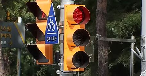 붉은색 푸른색우회전도 신호등시대