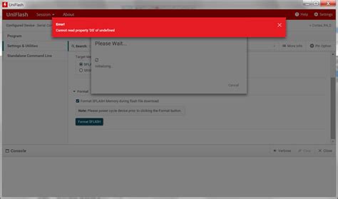 Awr1642boost Unable To Download Binaries With Uniflash Sensors Forum Sensors Ti E2e
