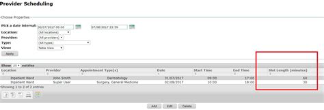 rest api for provider scheduling calculate time slot development openmrs talk