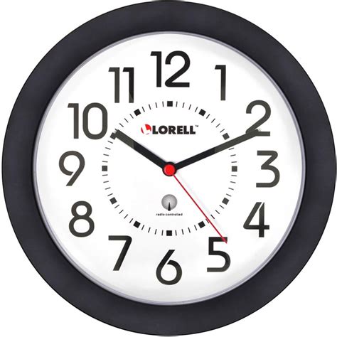 Lorell 9 Radio Controlled Profile Wall Clock Analog Quartz White