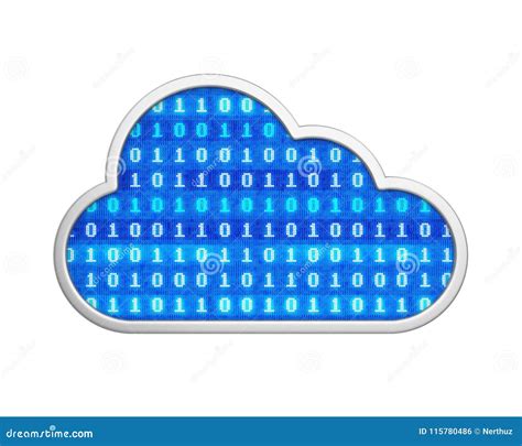 Cloud Computing Symbol With Binary Code Isolated Stock Illustration Illustration Of Network