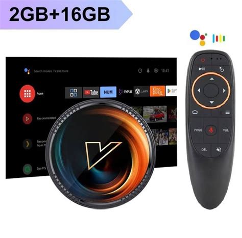 Смарт ТВ-приставка W2 ATV Android 11 с пультом, 2GB+16GB, черная ...