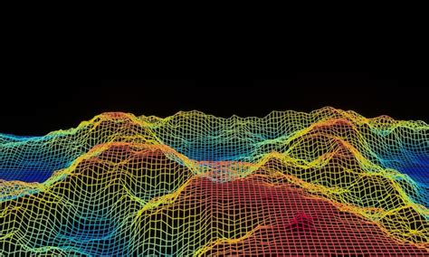 Premium Photo 3d Scientific Grid Landscape